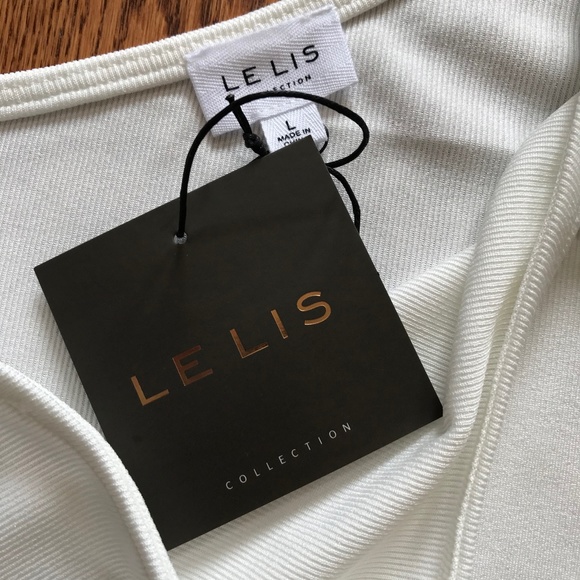 Le Lis | Tops | Nwt Le Lis One Shoulder Body Suit Womens Large White ...
